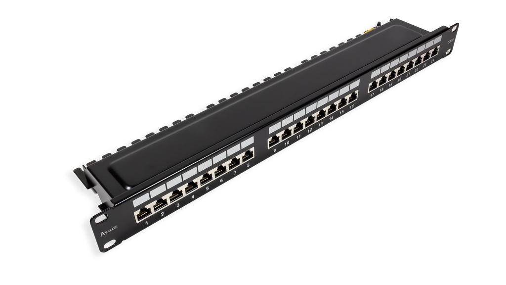 Cat.6 24 Port Shielded Patch Panel - 1U - 19" - Loaded | Avalon Network ...